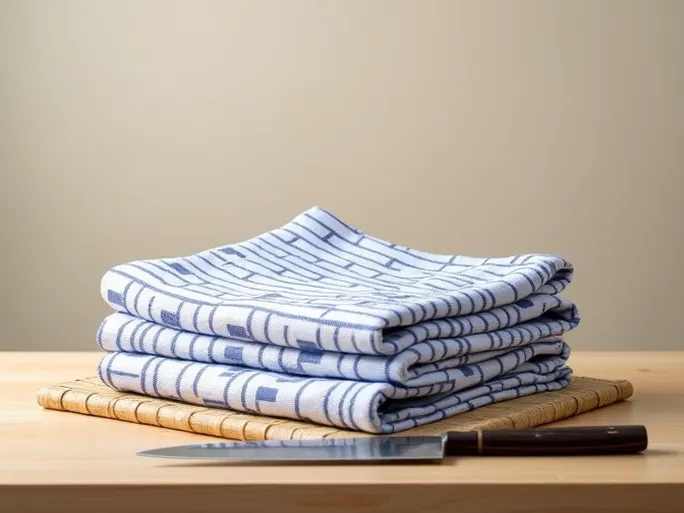 Japanese Brick Print Fabric Enhances Sushi Chef Uniforms