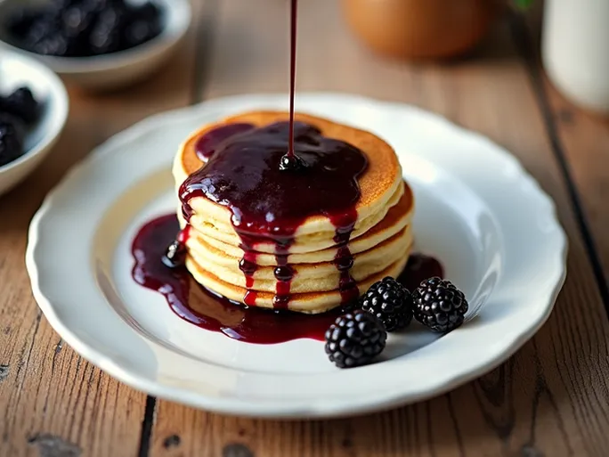Blackberry Jam Enhances Classic Pancake Breakfasts