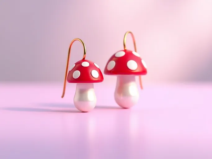 VA Store Launches Whimsical Mushroom Enamel Earrings