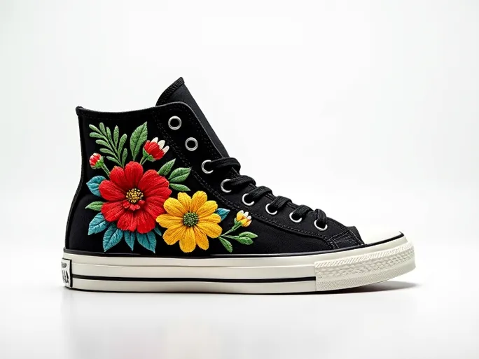 Kenzo Blends Art and Streetwear in Embroidered Hightops