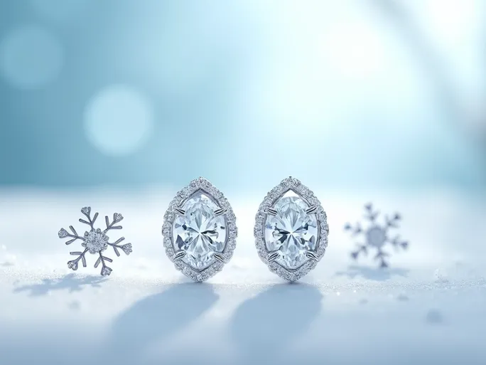 Zocais Snowy Whisper Collection Picking 2carat Oval Diamond Studs