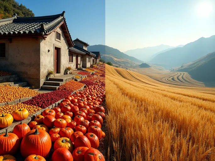 Chinas North and South Display Vibrant Autumn Harvest Colors