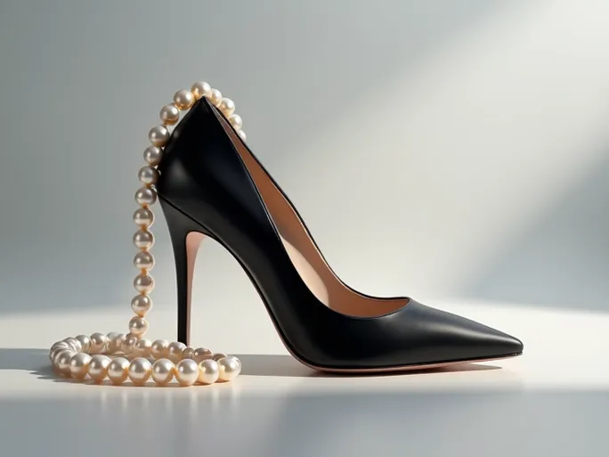 Stuart Weitzman Debuts Pearladorned Matte Black Heels