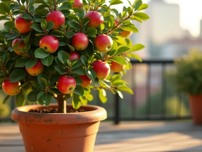 Balcony Dwarf Apple Trees Enable Urban Orchard Growth