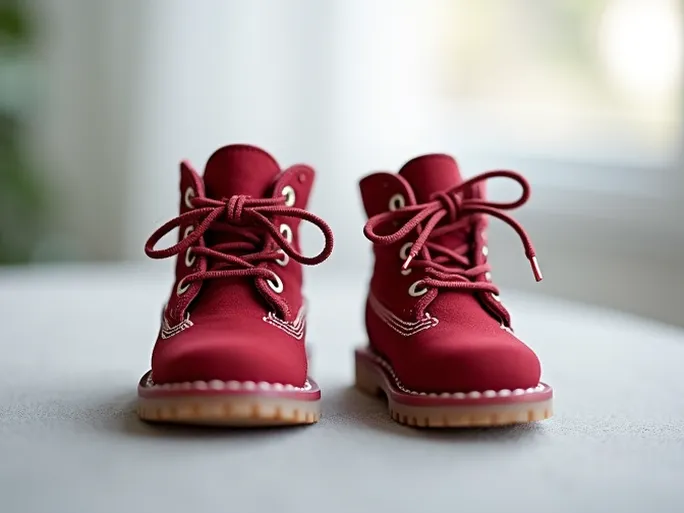 Timberland Launches Dark Red Suede Boots for Infants