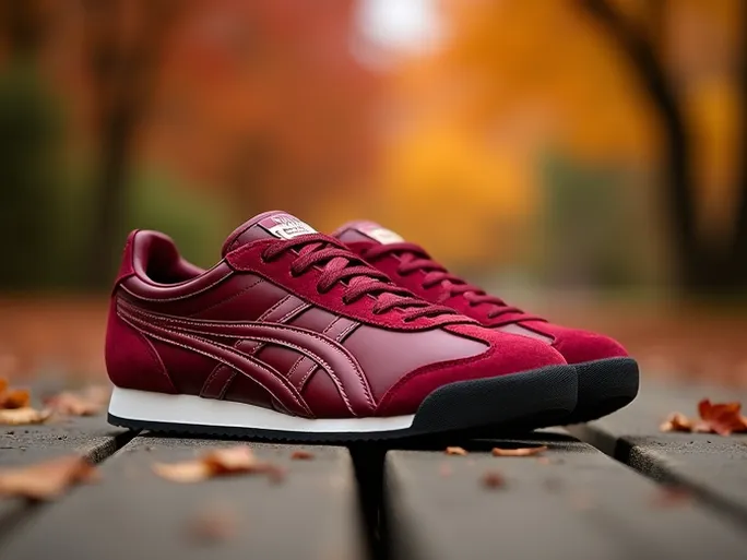 Onitsuka Tiger Revives Retro Trend with Wine Red Lawnship