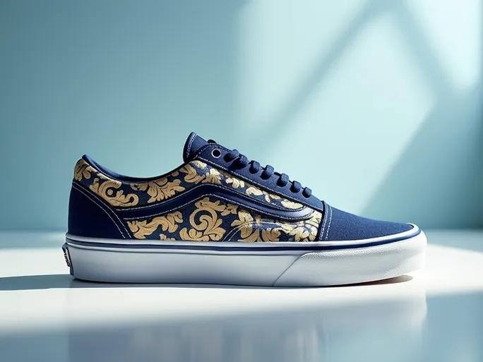 Vans Old Skool Releases Rococoinspired Navy Blue Design