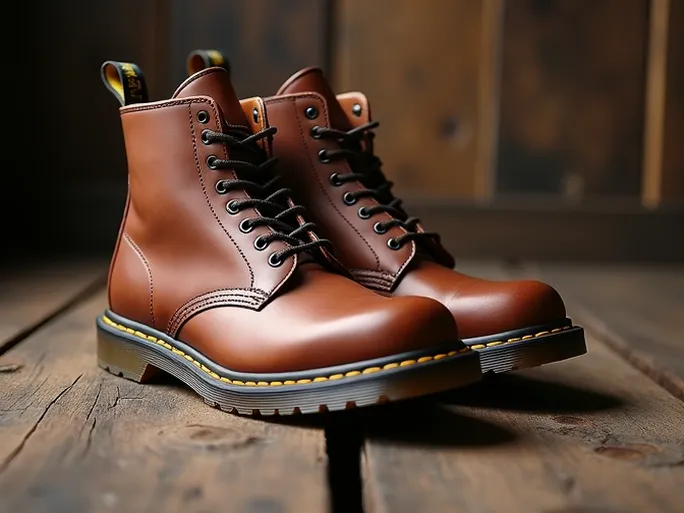 Dr Martens Expands Work Boot Line with Brown Leather 8eyelet Model