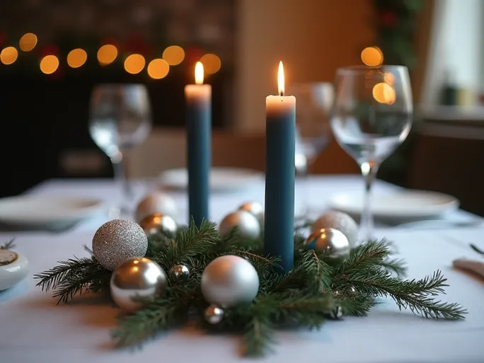 Handcrafted Ocean Blue Taper Candles Add Elegance to Holiday Tables