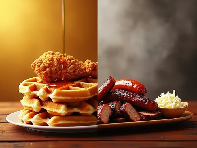 Latenight Eats Spotlight American Chicken Waffles BBQ Trends