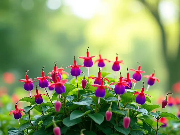 Fuchsia tom Thumb Adds Charm to Gardens