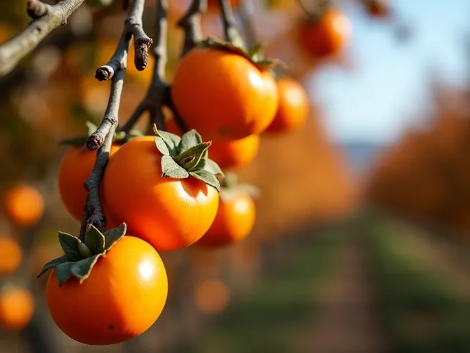 Chinas Guangxi Shandong Report Bumper Mirror Persimmon Harvest