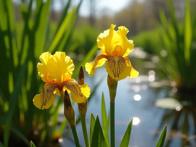 Yellow Iris Thrives in Wetland Ecosystems