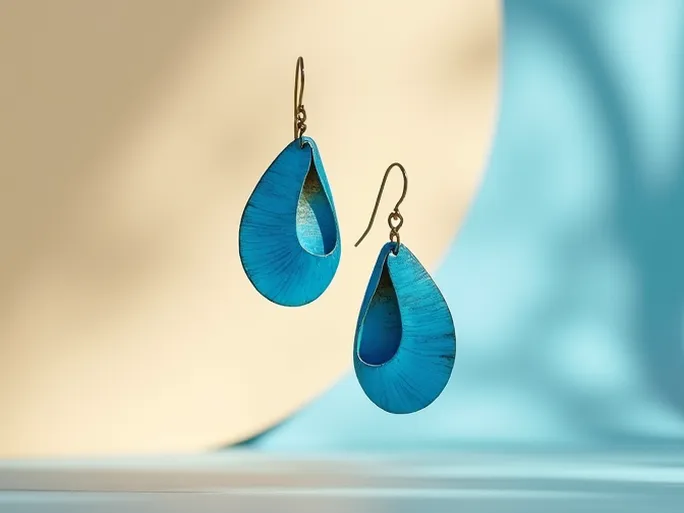 Artisans Craft Sustainable Coconut Shell Earrings in Azure Blue