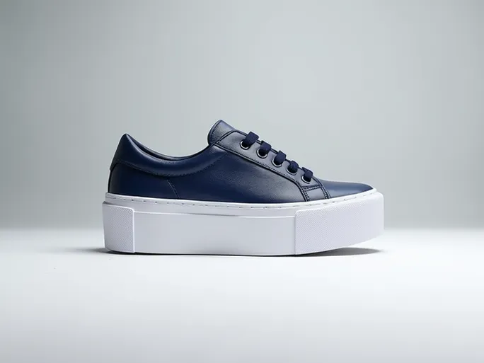 Alexander Mcqueens Navy Leather Sneakers Blend Style and Comfort