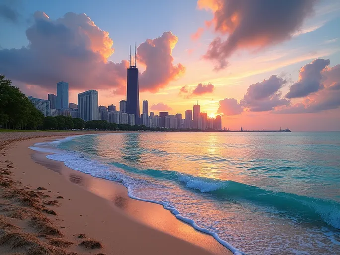 Chicago Skyscrapers Blend Perfectly With Lake Michigan Views