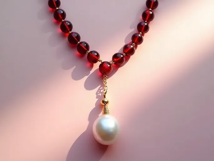 Mirabelle Launches Garnet and Pearl Rosary Necklace