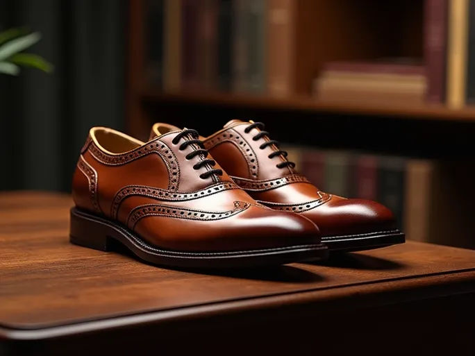 Okon Brogue Leather Shoes Target Professional Market
