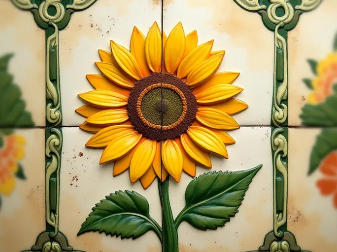 William De Morgans Sunflower Tile Prints Reissued in Victorian Style