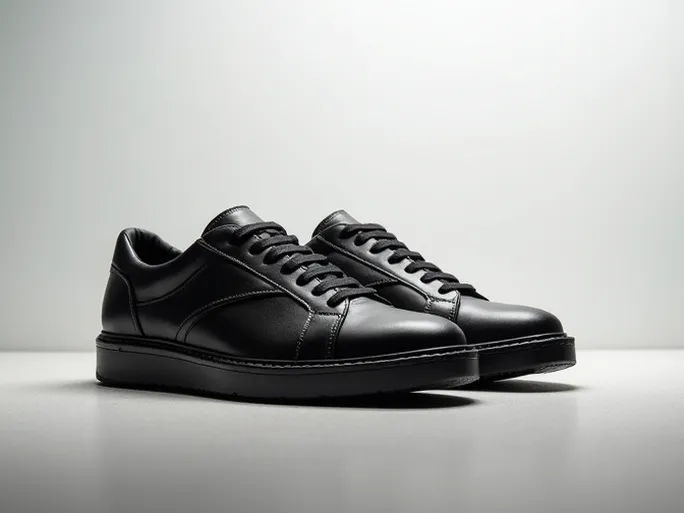 CBANNER Launches Black Leather Lowtop Sneakers