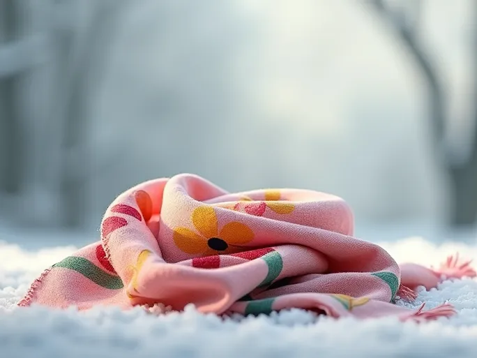 Pink Floral Wool Scarfs Brighten Winter Wardrobes