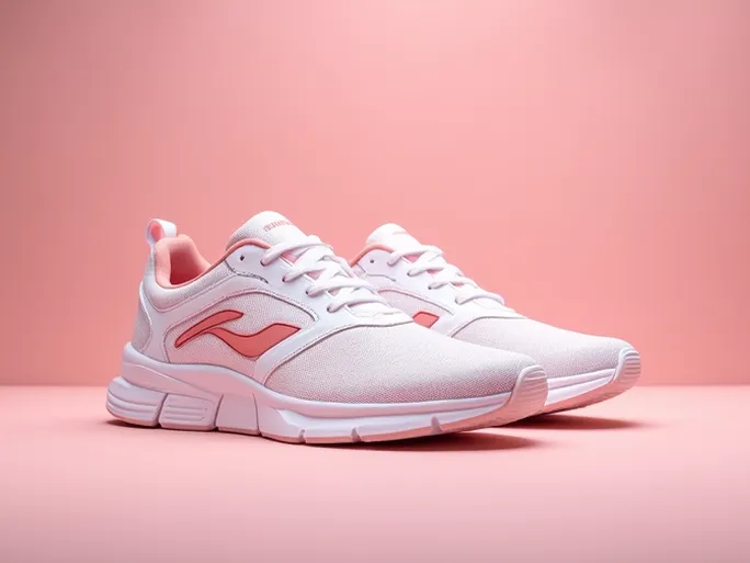 Lining Launches Comfortable white Pink Sneakers