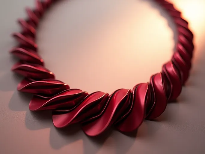 Designer Alexandra Tsoukala Debuts Elegant Bordeaux Pleat Necklace