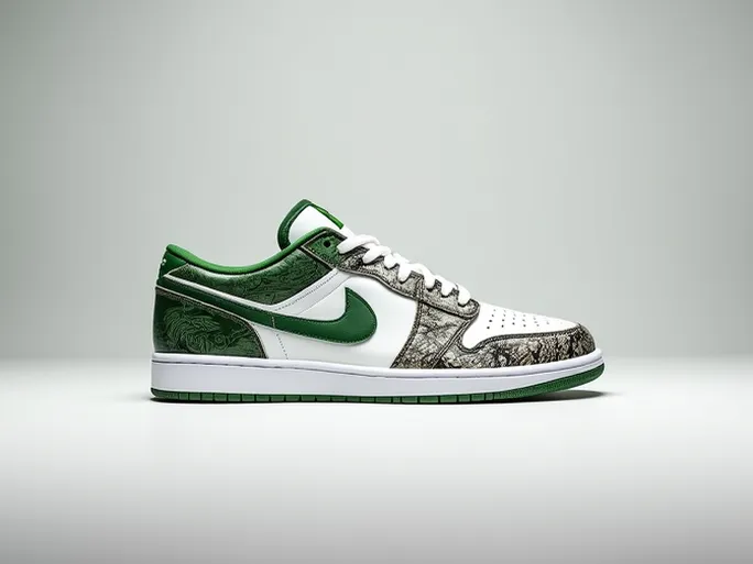 Air Jordan 1 Low Debuts White Green and Python Design