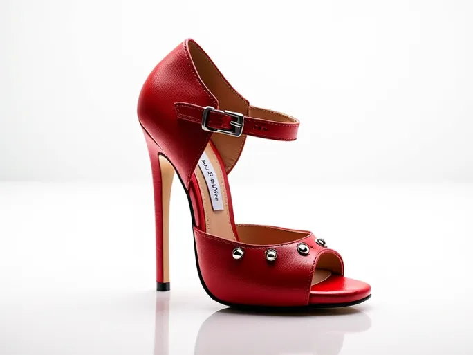 Alexander Mcqueens Red Rivet Heels Embrace Punk Aesthetic