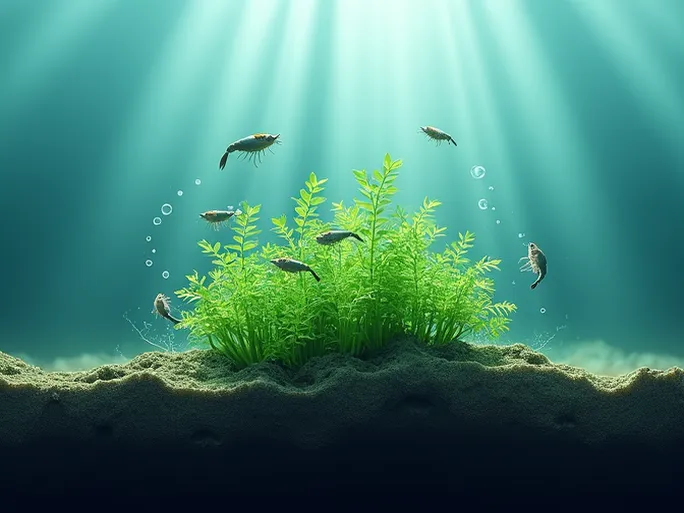 Winter Aquaculture Elodea Planting Shields Shrimp and Crabs