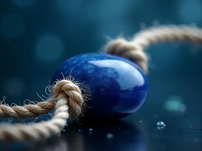 Handknotted Necklace Features Deep Blue Murano Glass Beads