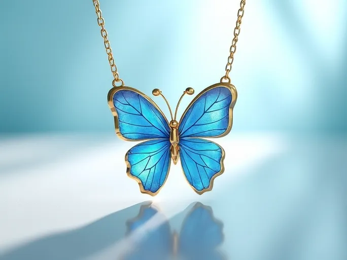 Fable England VA Museum Launch Enamel Butterfly Necklace
