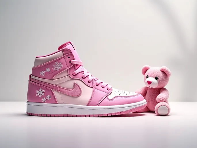 Air Jordan 1 Mid christmas Snowflake Sneakers Released in Pink