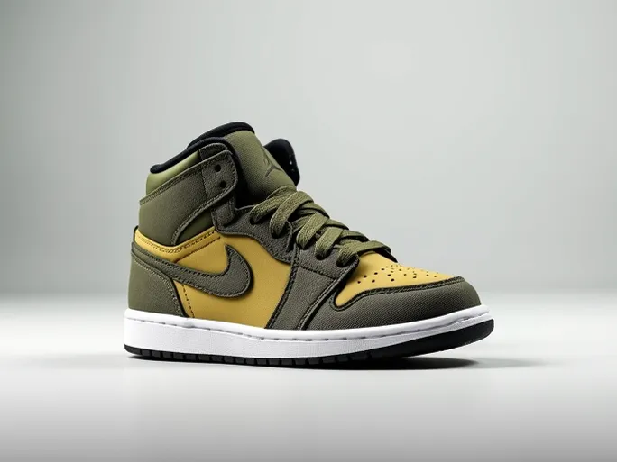 Air Jordan 1 Mid Olive Canvas Launches for Kids
