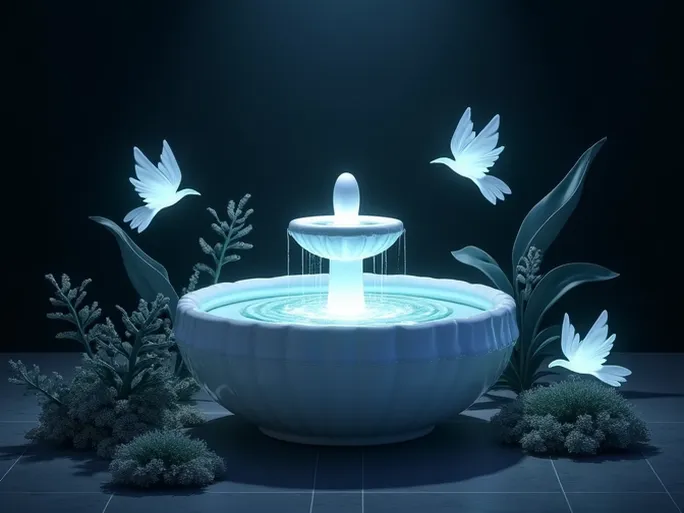 Vas nocturnal Fountain Print Captivates Art Market