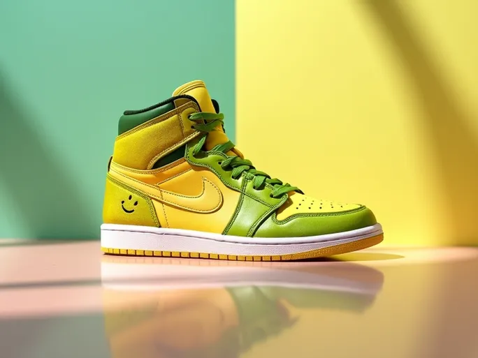Air Jordan 1 Mid fresh Pear Smile Highlights Custom Sneaker Trend