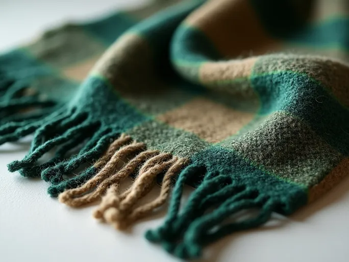 VA Launches Green Plaid Wool Scarf for Winter