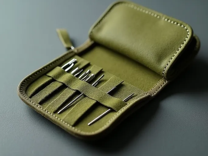 VA Launches Olive Green Leather Sewing Needle Case