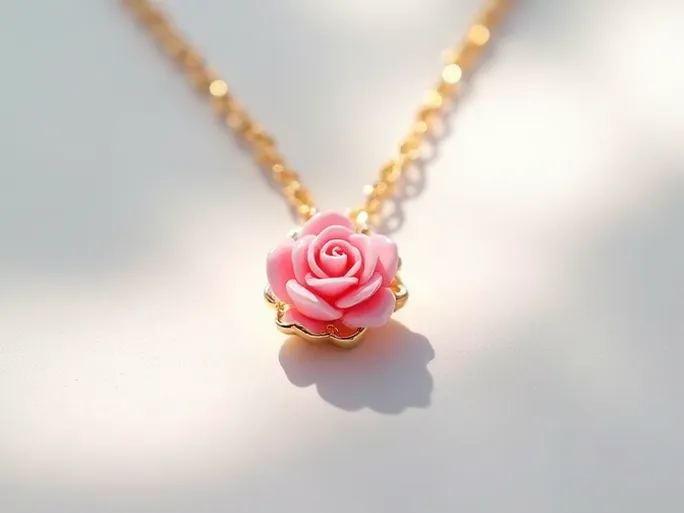 Fable England Launches Enamel Rosebud Pendant Necklace