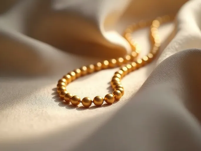 Examining the Craftsmanship of Mounirs Golden Beaded Necklace