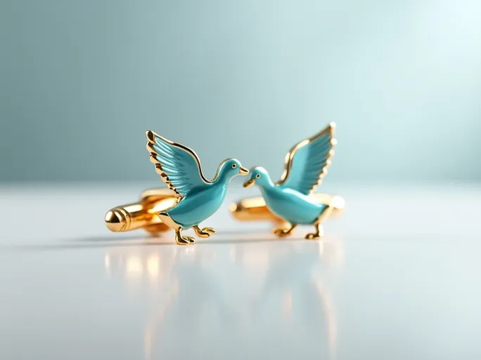 VA Museuminspired Duck Blue Enamel Cufflinks Debut