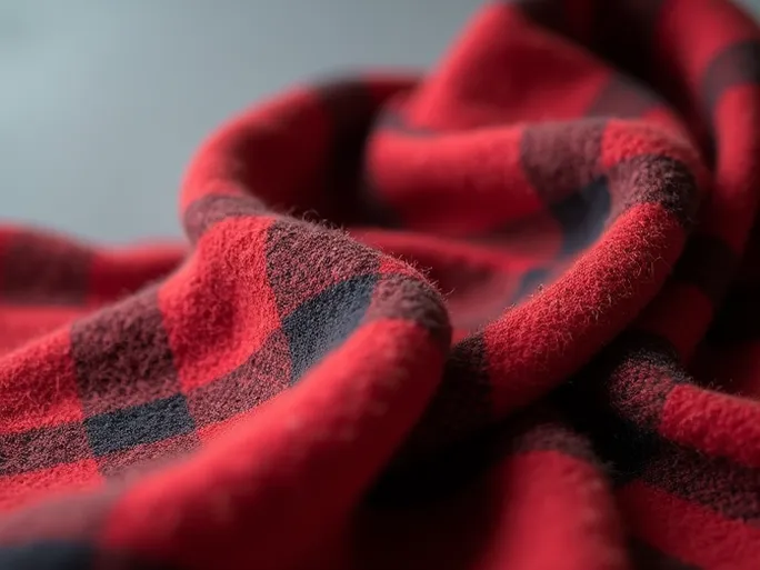 VA Showcases Indian Artisans Red Tartan Wool Scarf