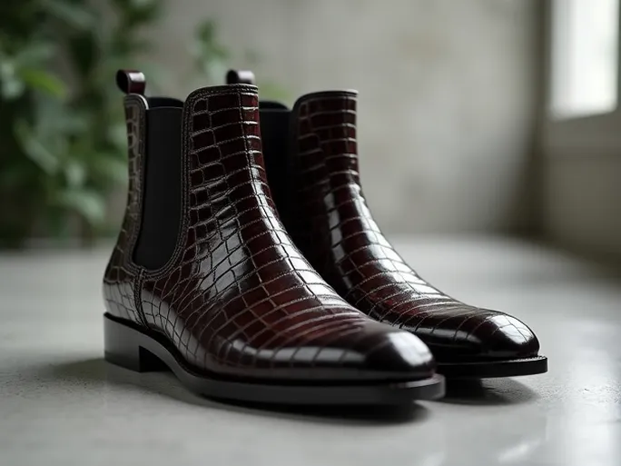 Joypeace Launches Womens Crocodileembossed Chelsea Boots