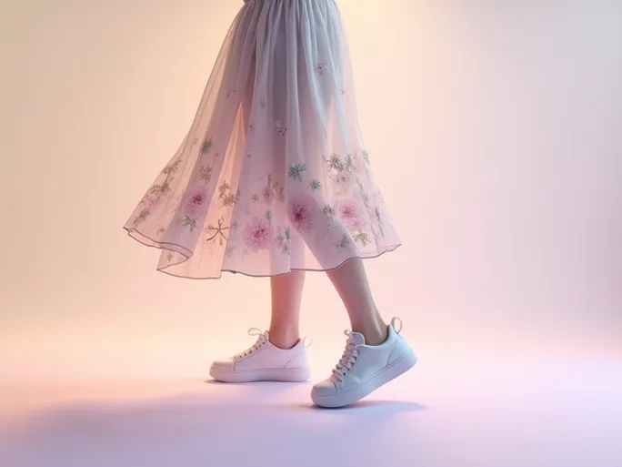 Skirt and Sneaker Trend Gains Popularity for Comfortable Travel