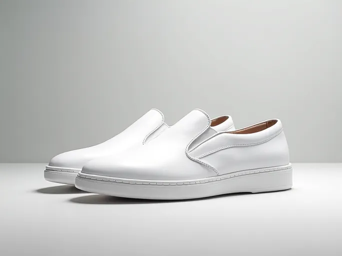 Loewes White Leather Slipons Blend Elegance and Comfort
