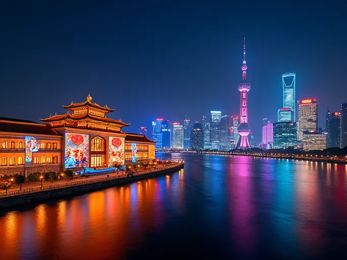 Shanghais Holiday Light Shows Revitalize Business Districts
