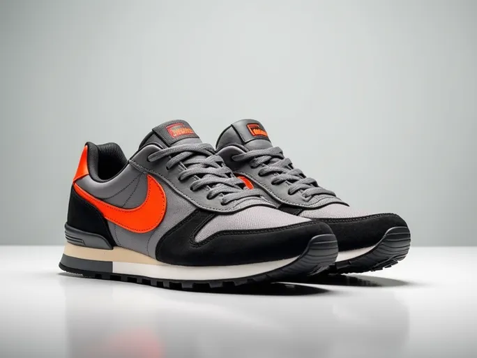 Grayblackorange Classic Lowtop Sneakers Gain Streetwear Popularity