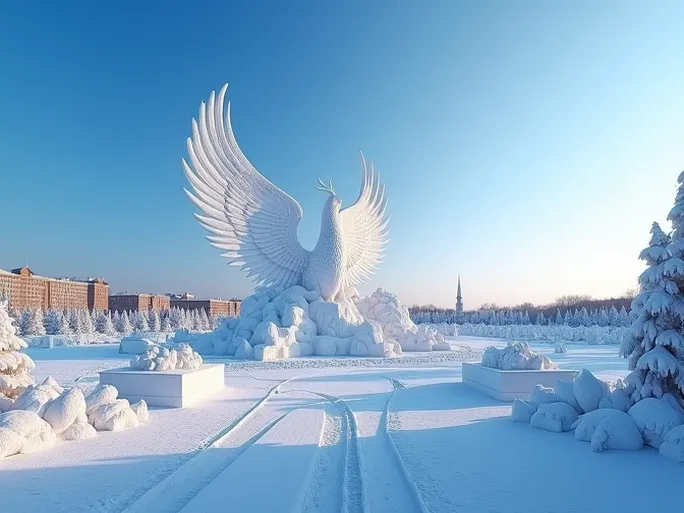 Harbins Sun Island Showcases Stunning Snow Art